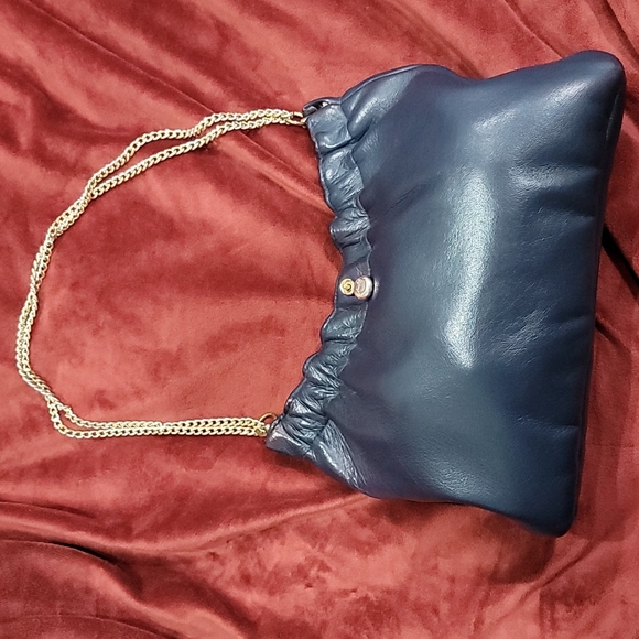 Bags | Small Blue Leather Purse | Poshmark